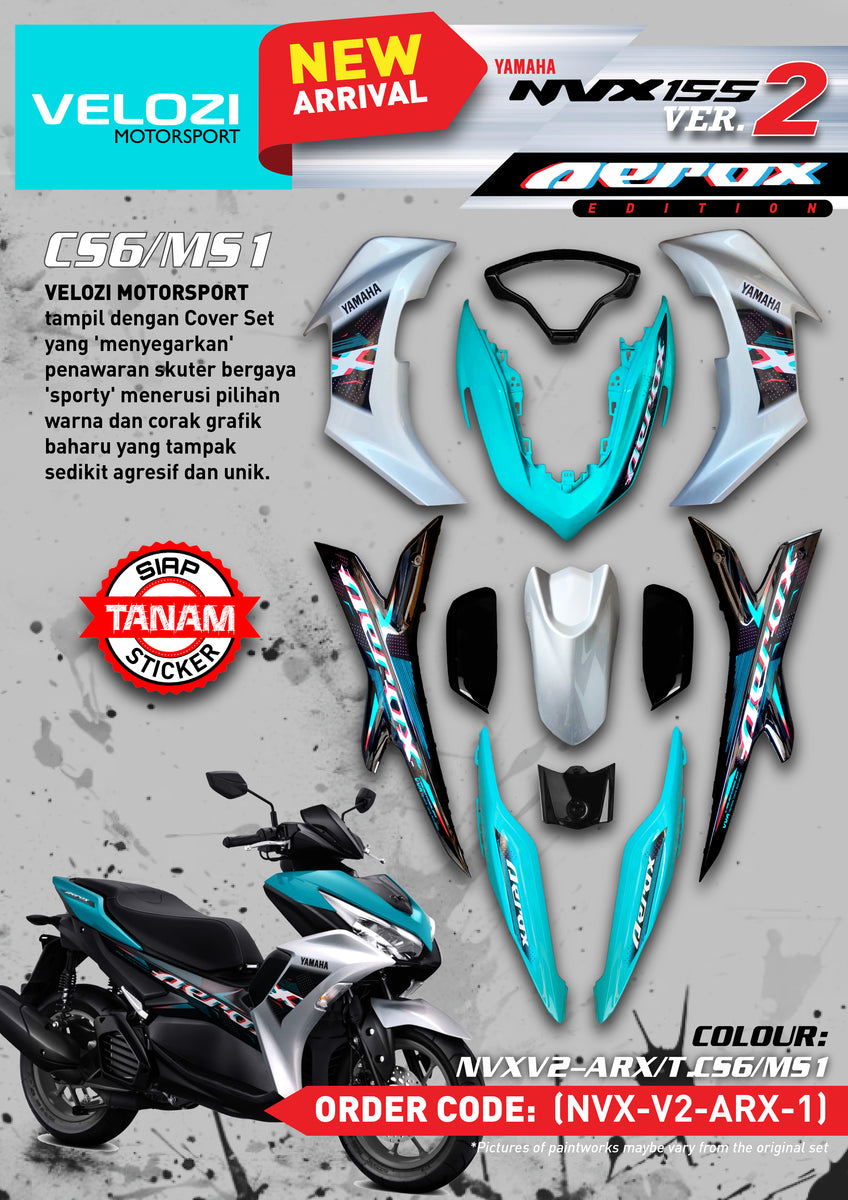 ARX1 BODY COVER SET YAMAHA AEROX 155 V2 – ZYNBIKES