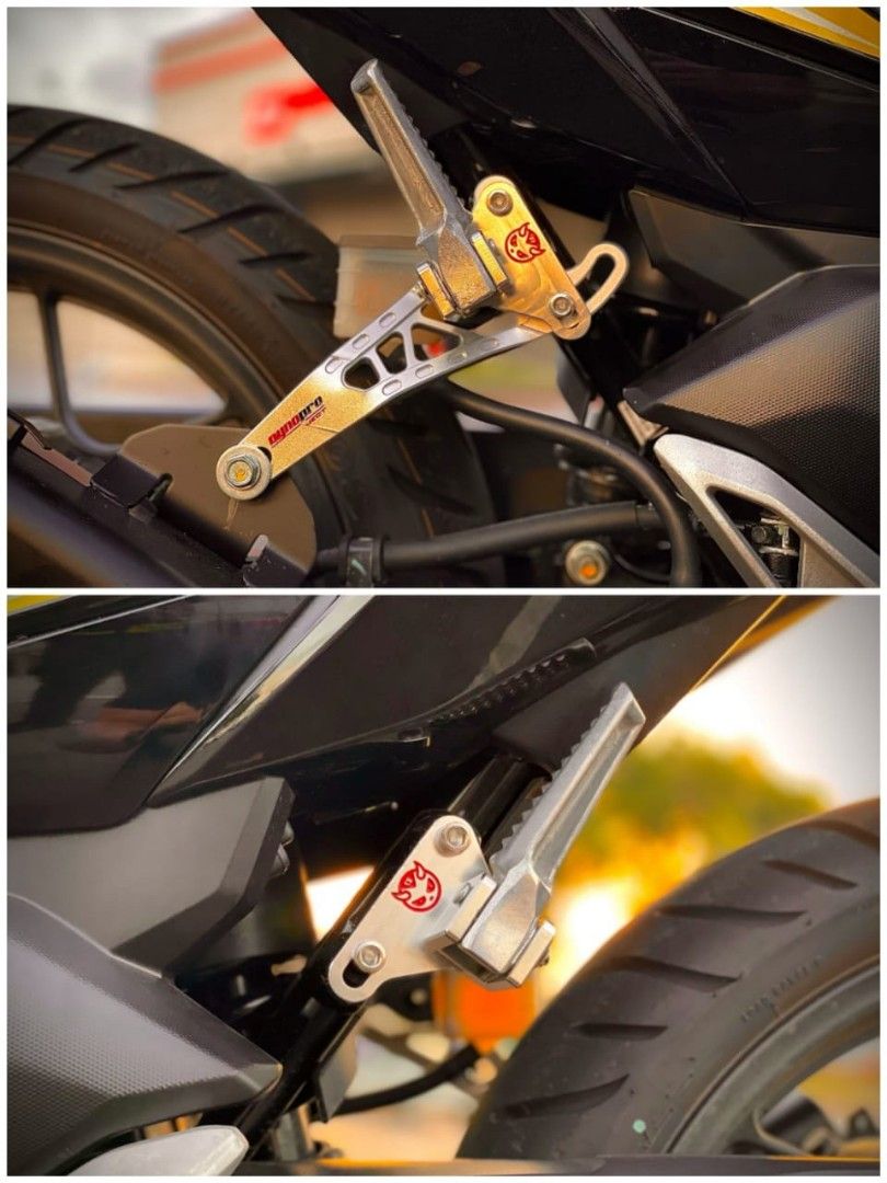 REAR FOOTREST BRACKET WITH EXHAUST BRACKET – ZYNBIKES