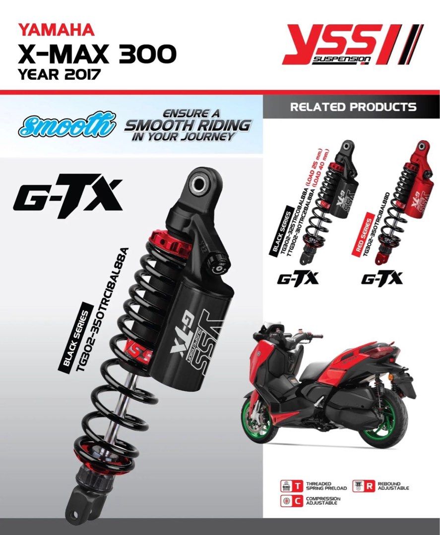 YSS GTX SUSPENSION YAMAHA XMAX 300 – ZYNBIKES